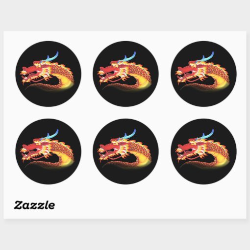 Eastern Dragon Classic Round Sticker | Zazzle
