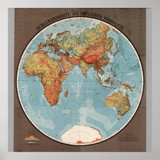 Eastern Hemisphere Map Poster | Zazzle.com