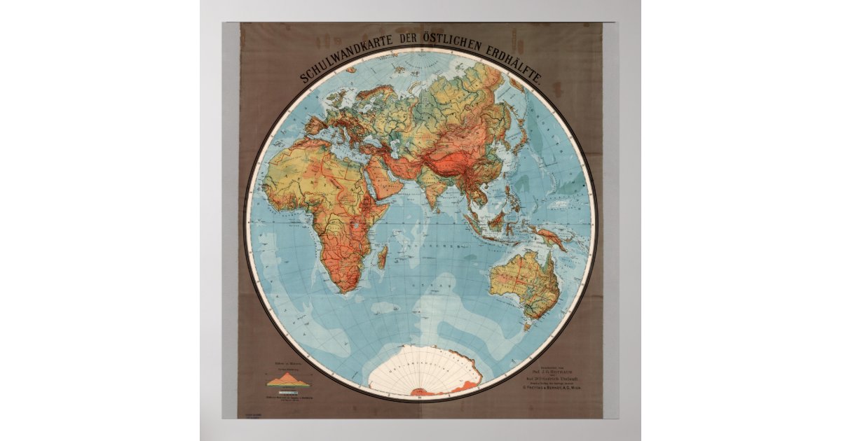 Eastern Hemisphere Map Poster | Zazzle