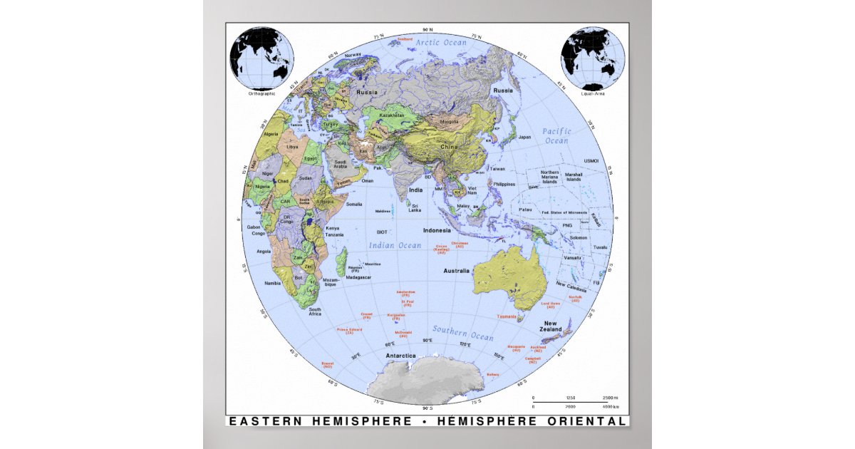 Eastern Hemisphere Map Poster | Zazzle