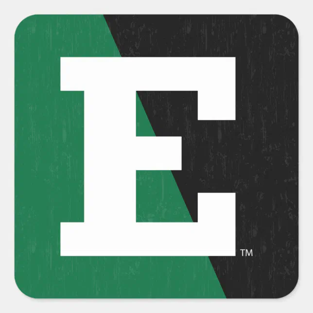 Eastern Michigan Color Block Distressed Square Sticker | Zazzle