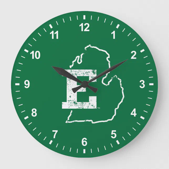 Eastern Michigan State Love Large Clock | Zazzle