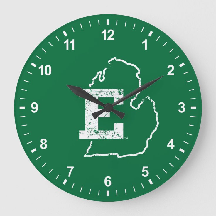 Eastern Michigan State Love Large Clock | Zazzle