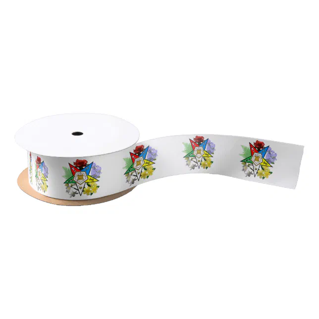 Eastern Star floral ribbon | Zazzle