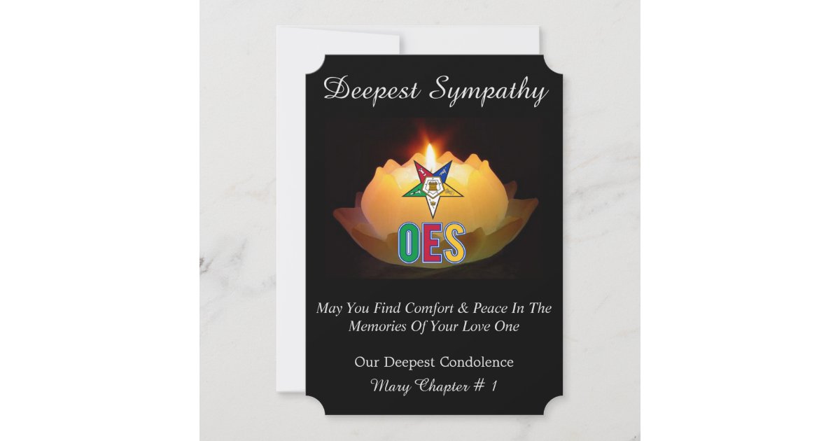 Eastern Star Sympathy Card | Zazzle