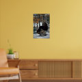 Eastern wild turkey, big gobbler strutting in snow poster | Zazzle