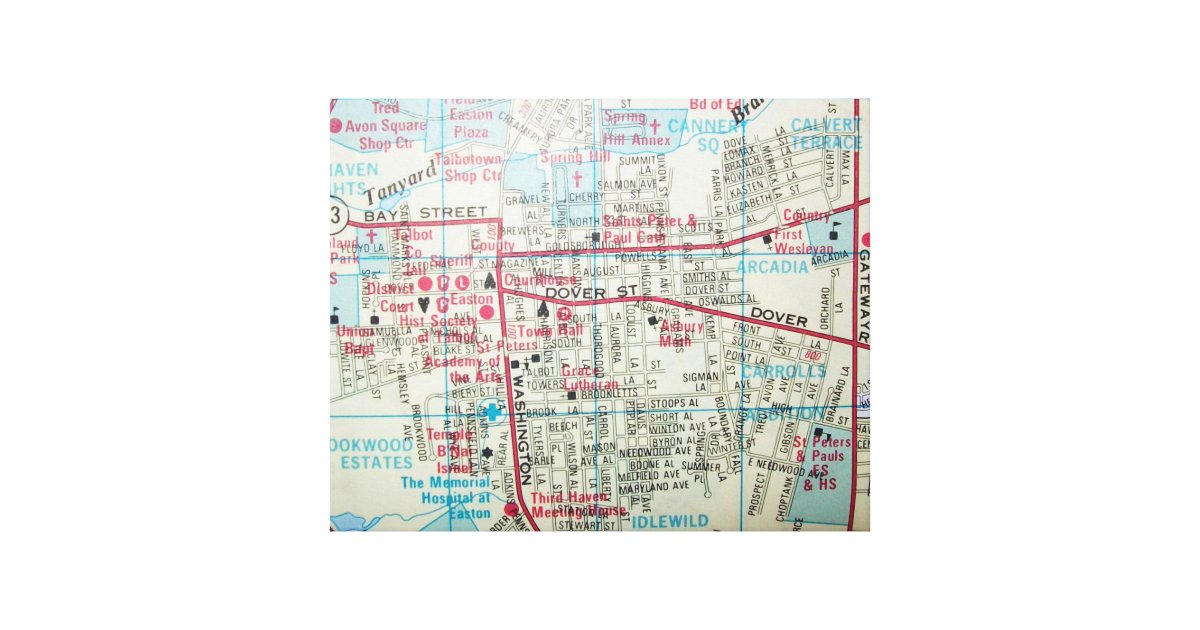 EASTON, MD Vintage Map Canvas Print | Zazzle