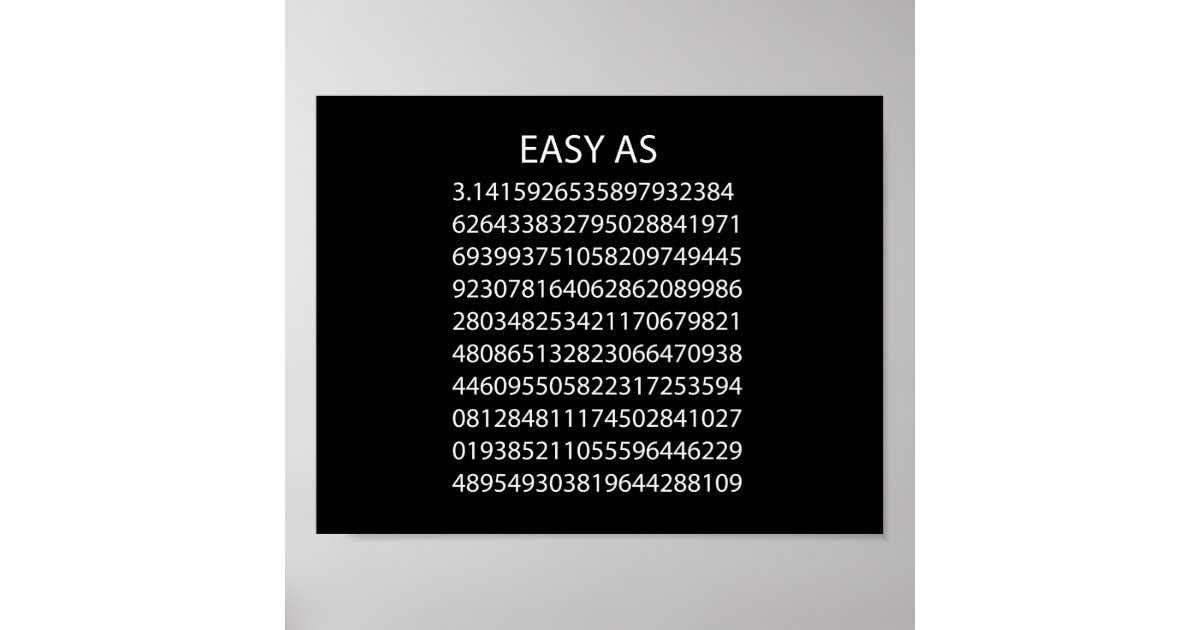 Easy As Pi Poster | Zazzle