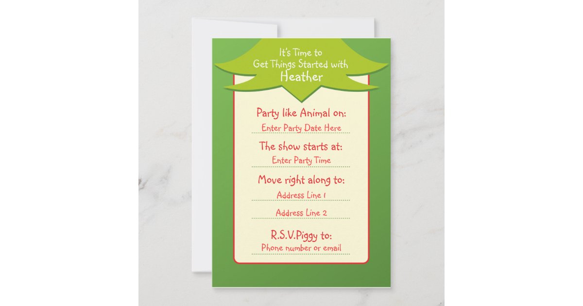 Easy Being Green Birthday Invitations | Zazzle