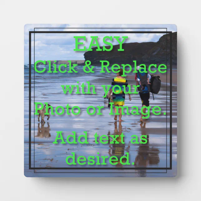 Easy Click to Create Your Own Black Line Border Plaque | Zazzle