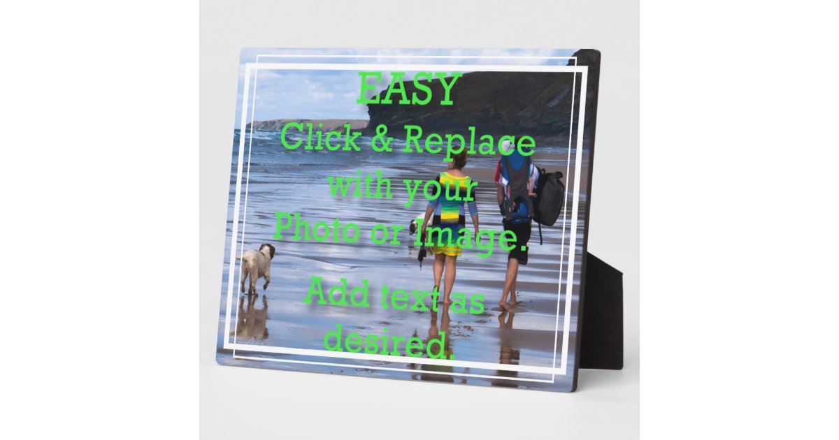 Easy Click to Create Your Own White Line Border Plaque | Zazzle