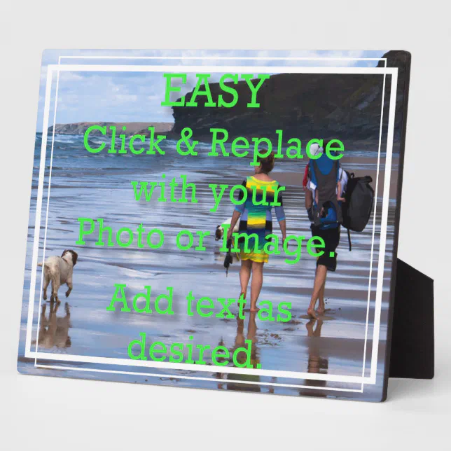 Easy Click to Create Your Own White Line Border Plaque | Zazzle