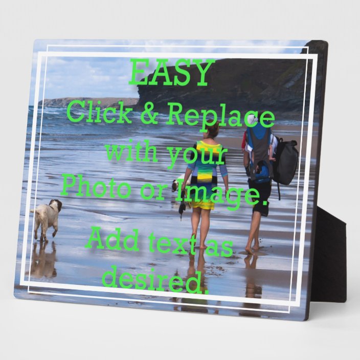 Easy Click to Create Your Own White Line Border Plaque | Zazzle.com