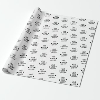 Easy Custom Corporate Business Logo Pattern Wrapping Paper | Zazzle