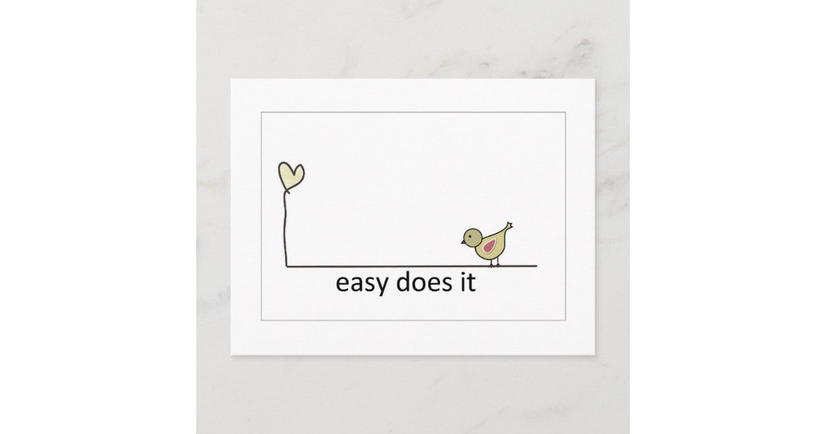 easy does it postcard | Zazzle