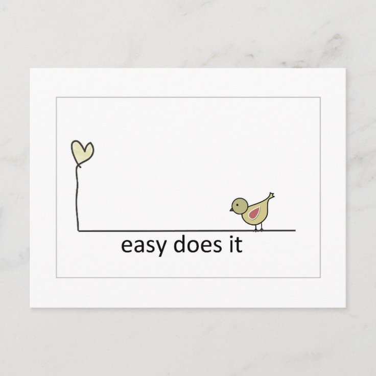 easy does it postcard | Zazzle