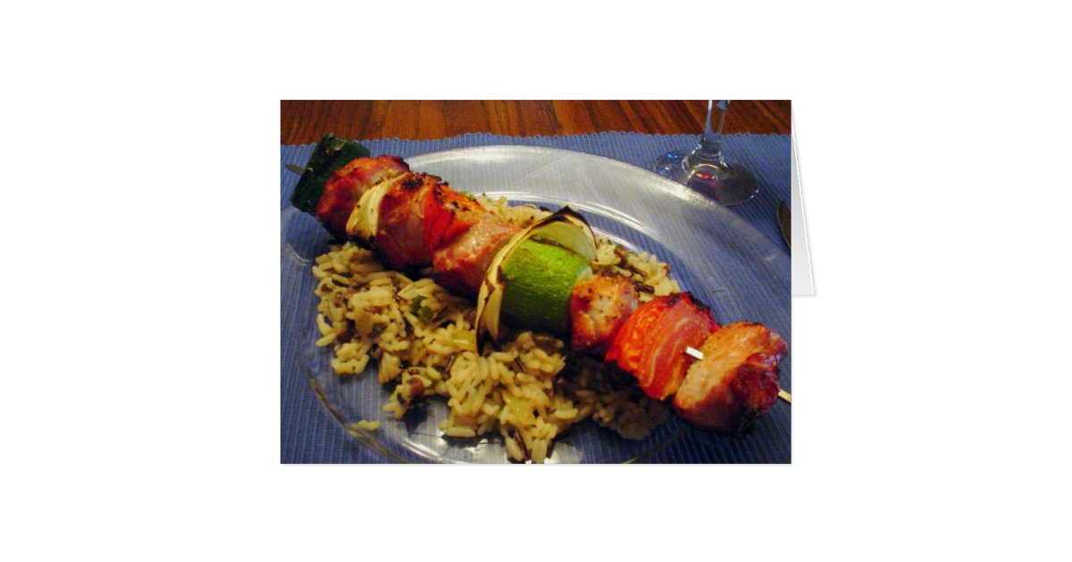 Easy Grilled Shish Kebab Recipe Note Card | Zazzle