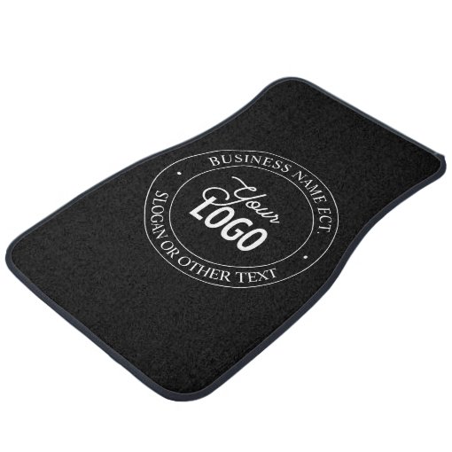 Easy Logo Replacement & Custom Text | Black Car Floor Mat | Zazzle