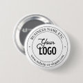 Easy Logo Replacement & Customizable Text | White Button | Zazzle