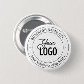 Easy Logo Replacement & Customizable Text | White Button | Zazzle