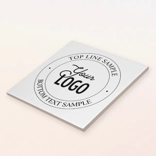 Easy Logo Replacement & Customizable Text | White Ceramic Tile | Zazzle