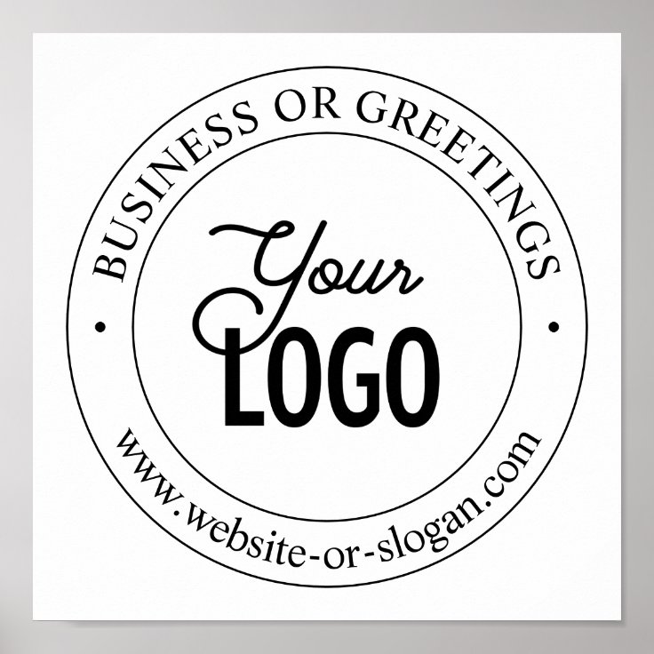 Easy Logo Replacement & Customizable Text | White Poster | Zazzle