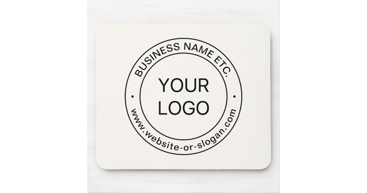 Easy Logo Replacement & Editable Text | Off White Mouse Pad | Zazzle
