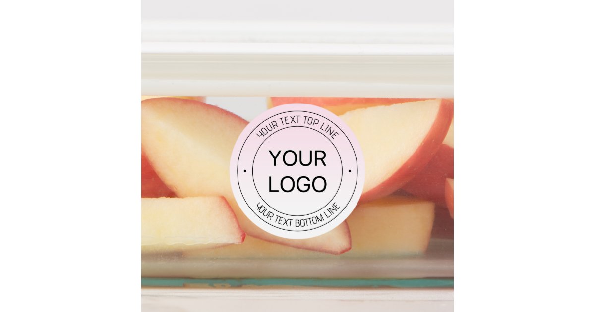 Easy Logo Replacement & Editable Text Pink Ombre Labels | Zazzle