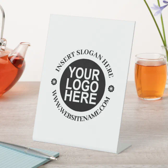Easy Logo Replacement & Modern Professional Pedestal Sign | Zazzle