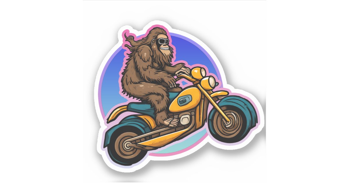 Easy Rider Motorcycle Daddy Sasquatch Sticker | Zazzle