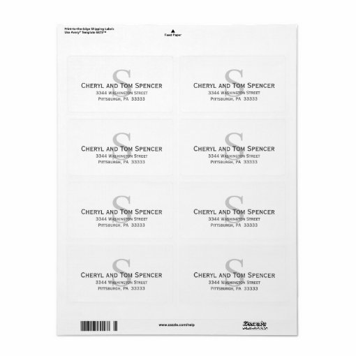 Easy To Read Classic Monogram Large Label | Zazzle