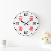Eat and Think About Food - Funny Novelty Large Clock | Zazzle