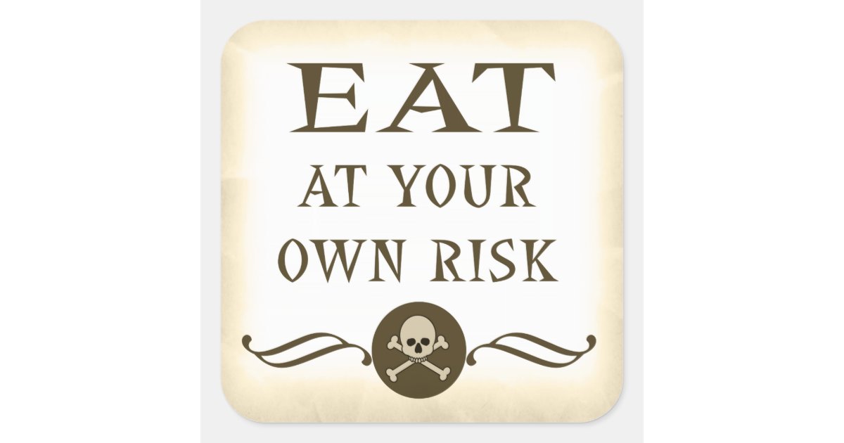 Eat At Your Own Risk Halloween Warning Labels | Zazzle