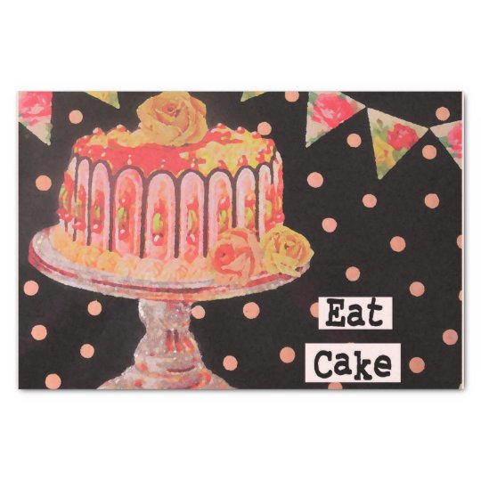 Eat Cake Birthday Tissue Paper Decoupage | Zazzle.com
