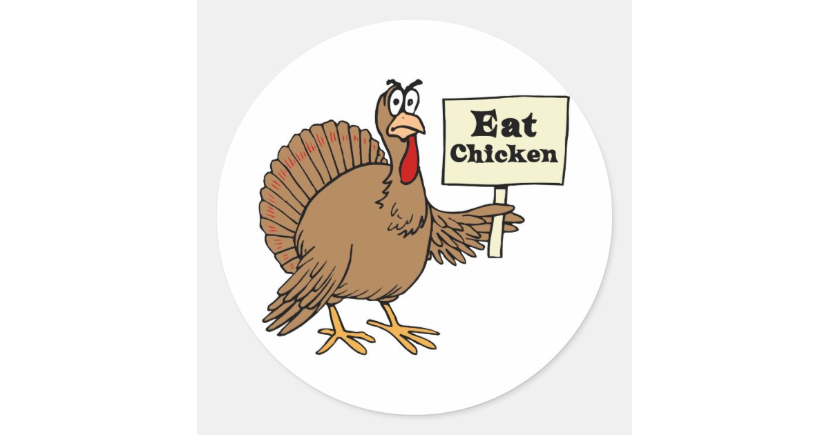 Eat Chicken Classic Round Sticker | Zazzle