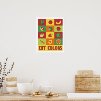 Eat Colors Fruit and Vegetable poster | Zazzle