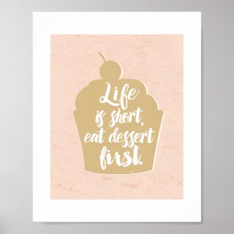 Eat Dessert First, Cupcake Poster | Zazzle