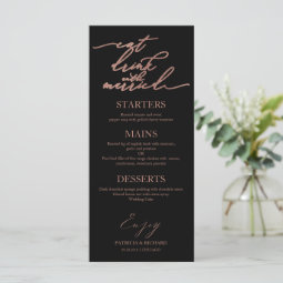 Eat Drink and Be Married Menu For Plate | Zazzle