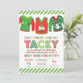 Eat Drink And Be Tacky Ugly Sweater Party Invitation | Zazzle
