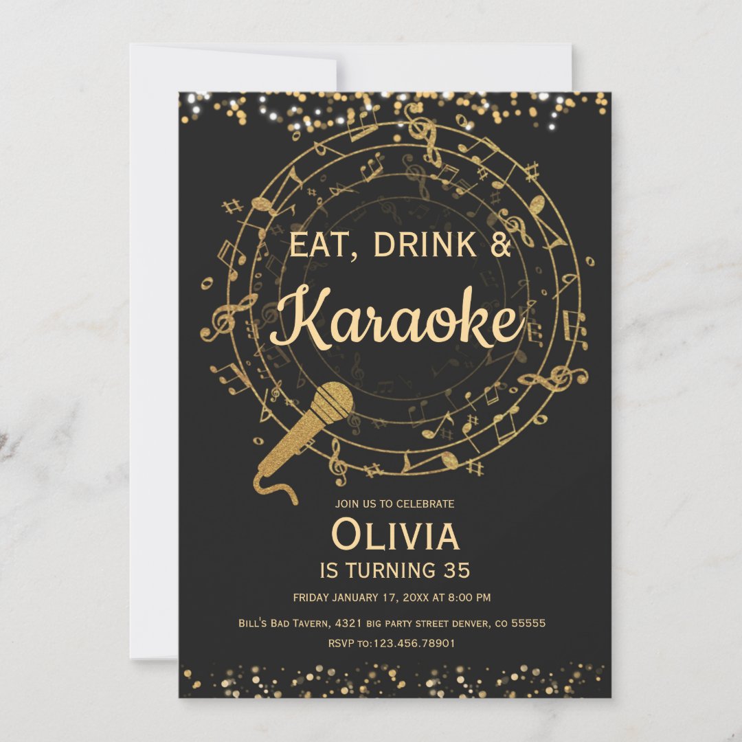Eat, drink and Karaoke Invitation, Karaoke party Invitation | Zazzle