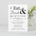 Eat Drink & Be Fifty Five Retro 55th Birthday Invitation | Zazzle