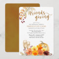 Eat Drink be Thankful Autumn Flowers Friendsgiving Invitation | Zazzle