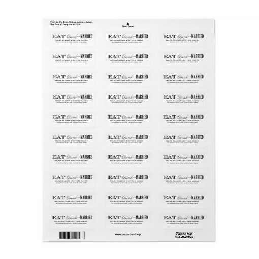 EAT, DRINK | WEDDING ADDRESS LABELS | Zazzle