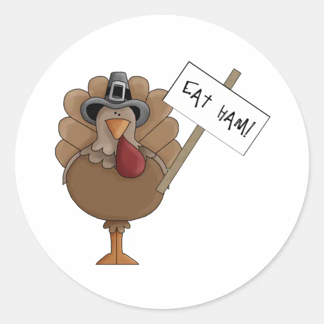 Eat Ham Classic Round Sticker | Zazzle