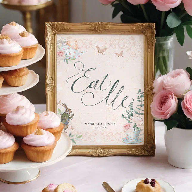 Eat Me | Vintage Alice In Wonderland Decoupage Poster | Zazzle