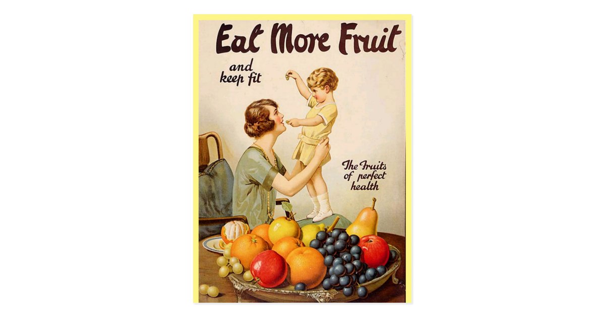 EAT MORE FRUIT postcard | Zazzle.com