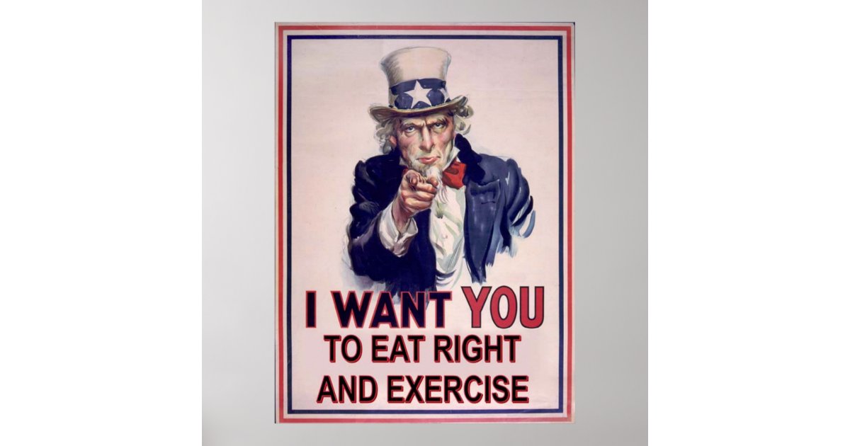 Eat Right And Exercise Poster | Zazzle