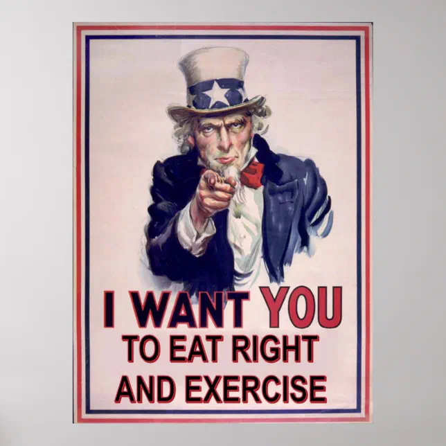 Eat Right And Exercise Poster | Zazzle