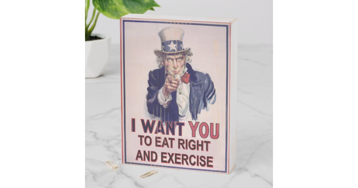 Eat Right And Exercise Wooden Box Sign | Zazzle