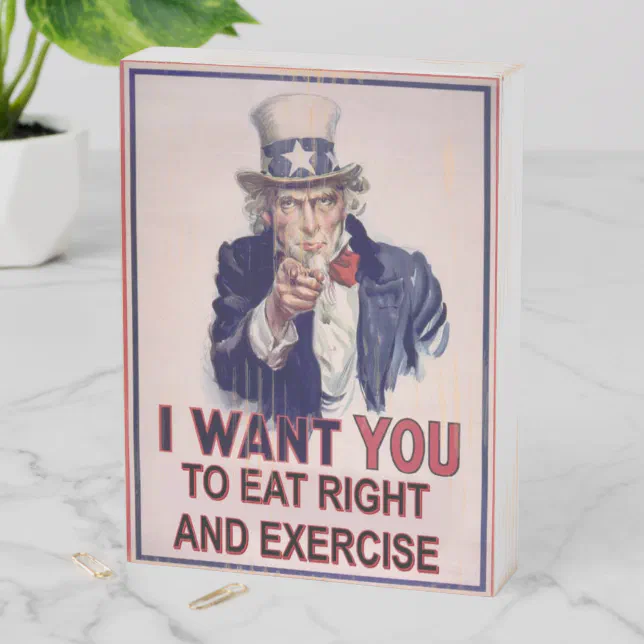 Eat Right And Exercise Wooden Box Sign | Zazzle